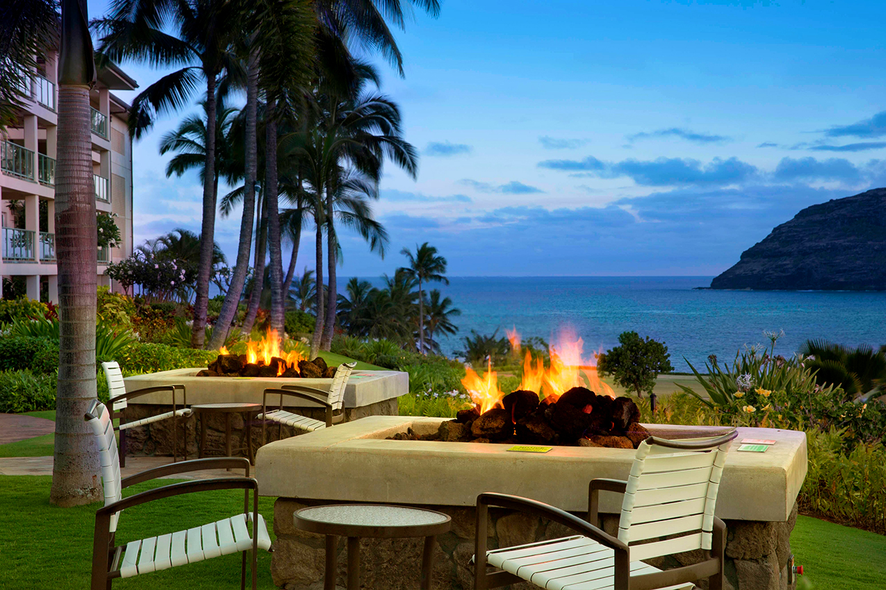 marriott's kauai lagoons kalanipu'u hawaii fire pit romantic experience ...